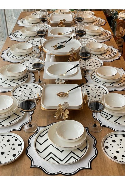 Rossev Yemek Takımı Modern Mistik 87 Parça 12 Kişilik Rossev Yemek Takımı Modern Mistik 87 Parça 12 Kişilik