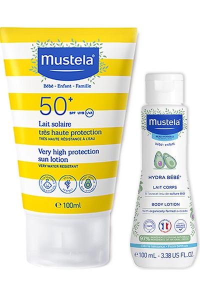 Mustela Çok Yüksek Koruma Faktörlü Spf 50 Güneş Losyonu 100 ml + Vücut Losyonu 50 ml