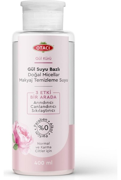 Otacı Gül Kürü Gül Suyu Bazlı Doğal Micellar Makyaj Temizleme Suyu 400 ml Otacı Gül Kürü Gül Suyu Bazlı Doğal Micellar Makyaj Temizleme Suyu 400 ml
