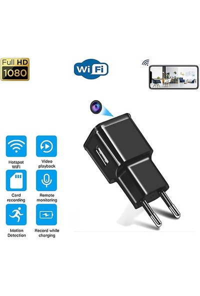 Nonggao Ab Uyumlu 1080P Wifi Destekli USB'li Mini Güvenlik Kamerası - Siyah (Yurt Dışından) Nonggao Ab Uyumlu 1080P Wifi Destekli USB'li Mini Güvenlik Kamerası - Siyah (Yurt Dışından)