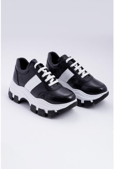 Hakiki Deri Kadın Sneaker Tırtık Tabanlı Spor Ayakkabı Hakiki Deri Kadın Sneaker Tırtık Tabanlı Spor Ayakkabı