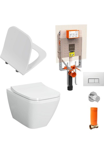 Vitra Integra Rimex Kanalsız Asma Klozet, Gömme Rezervuar Tam Set Vitra Integra Rimex Kanalsız Asma Klozet, Gömme Rezervuar Tam Set