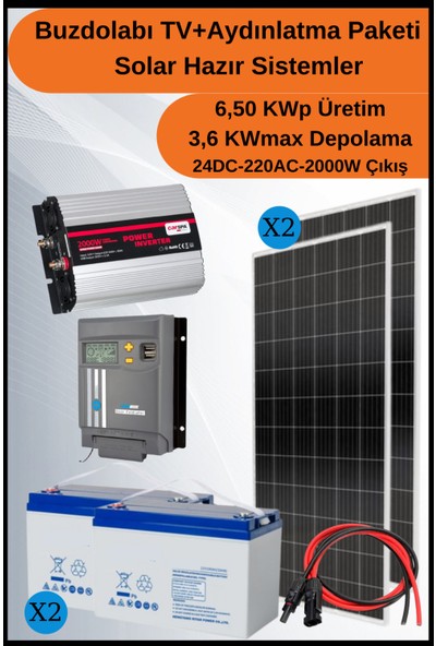 N&D Lighting Buzdolabı+Tv+Aydınlatma Venti Mono Solar Paket 6,50KWP N&D Lighting Buzdolabı+Tv+Aydınlatma Venti Mono Solar Paket 6,50KWP