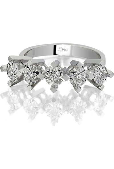 Livia 8 Ayar 0,11 ct. Pırlanta Beştaş Yüzük