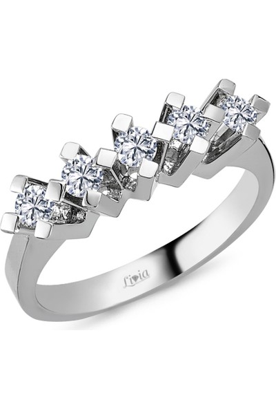 Livia 14 Ayar 0,73 ct. Pırlanta Beştaş Yüzük
