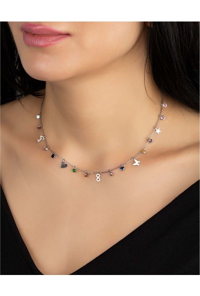 Else Silver Renklerin Enerjisi Gümüş Şans Kolyesi Else Silver Renklerin Enerjisi Gümüş Şans Kolyesi