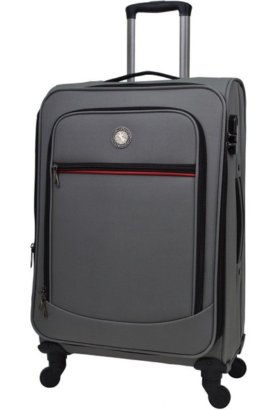 Craft Polo Orta Boy Kumaş Valiz Gri-Tek Ebat