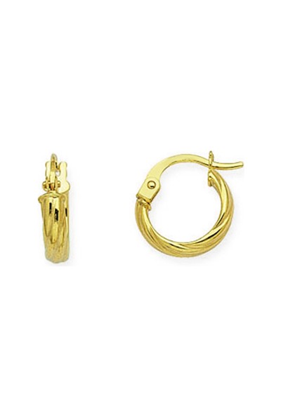Yenn Jewelery 14K Mini Burgu Altın Halka Küpe Yenn Jewelery 14K Mini Burgu Altın Halka Küpe
