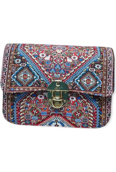 Kapadokya Hediyelik Dokuma Halı Desenli Otantik Çanta