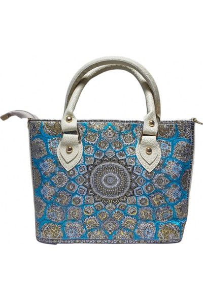 Kapadokya Hediyelik Dokuma Halı Desenli Büyük Boy Otantik Çanta