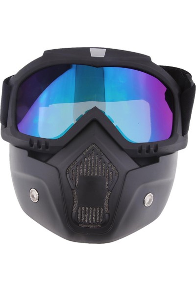 Blesiya Motosiklet Kask Sürme Ayrılabilir Modüler Yüz Maskesi Kalkan Gözlük Gözlük (Yurt Dışından)