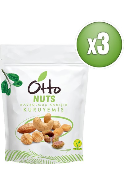 Otto Nuts Vegan Kavrulmuş Karışık Kuruyemiş 3 x 45 G Otto Nuts Vegan Kavrulmuş Karışık Kuruyemiş 3 x 45 G