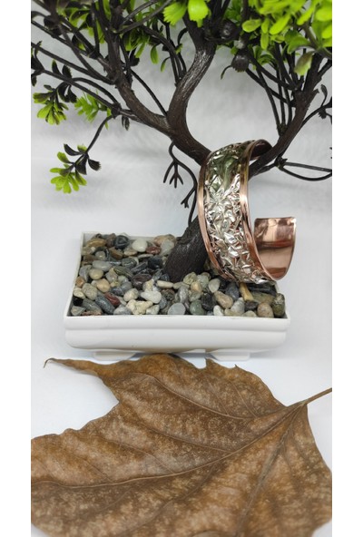 Still Accessory El Yapımı Motif Işlemeli Bakır Bileklik 16 cm
