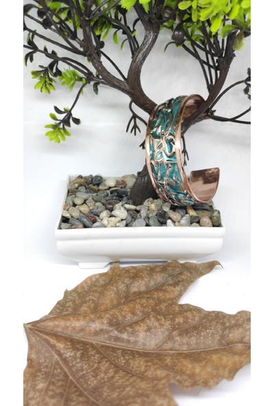 Still Accessory El Yapımı Motif Işlemeli Bakır Bileklik 16 cm