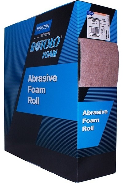Norton A275 Rotolo P220 Sünger Rulo Zımpara 115MM x 25 mt Norton A275 Rotolo P220 Sünger Rulo Zımpara 115MM x 25 mt