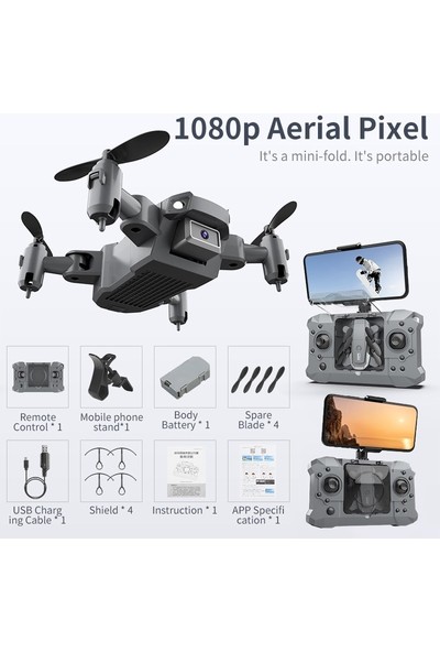Dake KY905 Katlanabilir Drone Hd 4K Kamera Tek Tuşla Dönüş 2.4g Quadcopter Yörüngeli Uçuş Helikopteri - 1080P/1 Pil (Yurt Dışından) Dake KY905 Katlanabilir Drone Hd 4K Kamera Tek Tuşla Dönüş 2.4g Quadcopter Yörüngeli Uçuş Helikopteri - 1080P/1 Pil (Yurt Dışından)