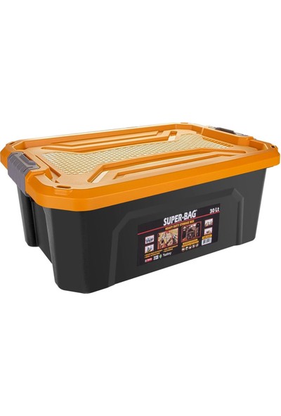 Super Bag 30 Lt Turuncu Renkli Kapaklı Saklama Kutusu Asr-4044 Super Bag 30 Lt Turuncu Renkli Kapaklı Saklama Kutusu Asr-4044