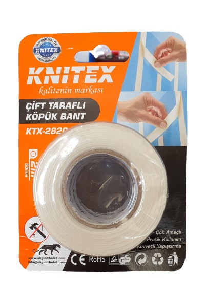 Knitex Cmk 50MM x 2 M Çift Taraflı Köpük Bant Knitex Knitex Cmk 50MM x 2 M Çift Taraflı Köpük Bant Knitex