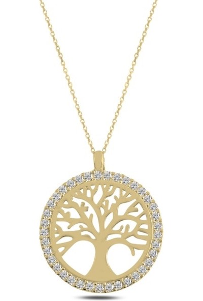 Mercan Silver Gümüş Hayat Ağacı Roz Kaplamalı Zirkon Taşlı Kolye Mercan Silver Gümüş Hayat Ağacı Roz Kaplamalı Zirkon Taşlı Kolye