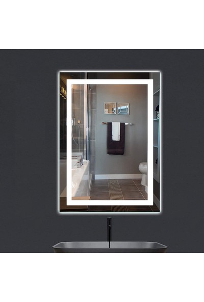 Nuun Dekor 70X50 LED Işıklı Kumlamalı Banyo Lavabo Makyaj Ofis Kuaför Aynası Trafolu Prizli Nuun Dekor 70X50 LED Işıklı Kumlamalı Banyo Lavabo Makyaj Ofis Kuaför Aynası Trafolu Prizli