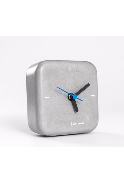 Kare Açık Gri Beton Masa Saati Minimal Ofis Aksesuar