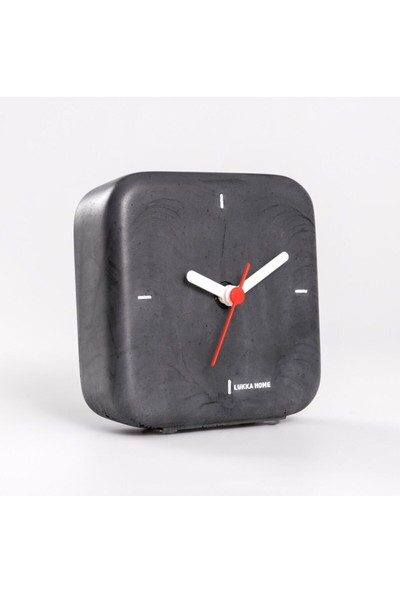 Lukka Home Kare Koyu Gri Beton Masa Saati Minimal Ofis Aksesuar
