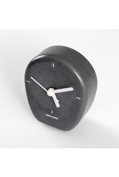 Elips Koyu Gri Beton Masa Saati Minimal Ofis Aksesuar Elips Koyu Gri Beton Masa Saati Minimal Ofis Aksesuar