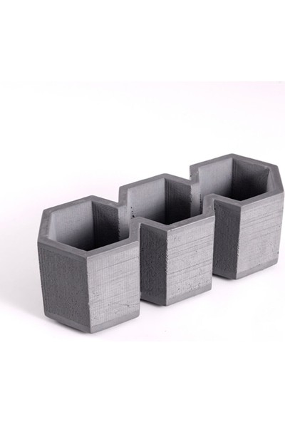 Lukka Home 3 Lü Altıgen Gri Beton Sukulent ve Kaktüs Saksısı Patentli Tasarım Lukka Home 3 Lü Altıgen Gri Beton Sukulent ve Kaktüs Saksısı Patentli Tasarım