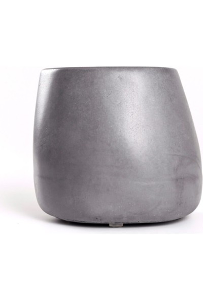 Lukka Home Gri Orta Boy Beton Sukulent Saksı ve Kaktüs Saksısı Patentli Tasarım