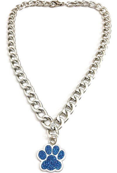 Patimio Isimli Simli Çelik Kedi Köpek Hayvan Künyesi ve Zinciri 70CM Mavi Patimio Isimli Simli Çelik Kedi Köpek Hayvan Künyesi ve Zinciri 70CM Mavi