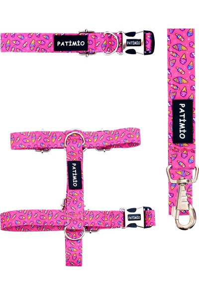 Patimio Ice Cream Köpek Göğüs, Boyun ve Gezdirme Tasma Seti Patimio Ice Cream Köpek Göğüs, Boyun ve Gezdirme Tasma Seti