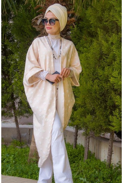 Aişe Tesettür Somon Puanlı Tesettür Hırka - 10100