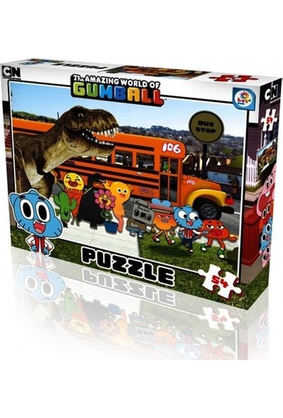 Amazeus GB7593 Laço Kids Gumball 54 Parça Çerçeveli Puzzle