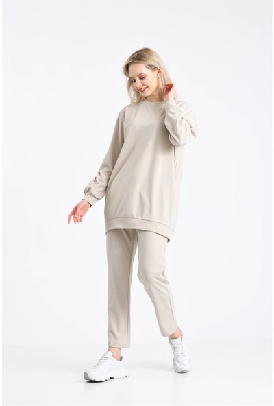 FTZ Women Kadın Örme Krep Takım Beıge FTZ Women Kadın Örme Krep Takım Beıge