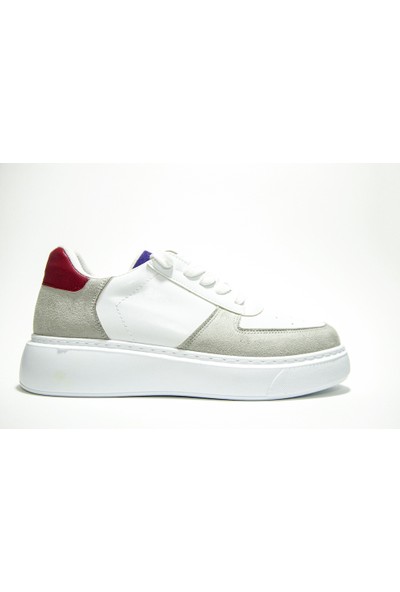Kırmızı Mor Renk Detaylı Sneaker Kırmızı Mor Renk Detaylı Sneaker