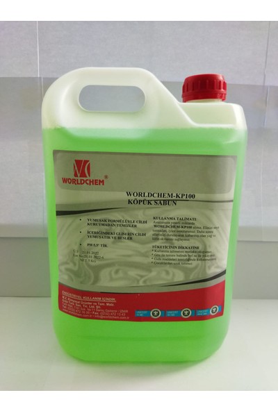 Worldchem KP100 Köpük Sabun Kokusuz 5 Litre Worldchem KP100 Köpük Sabun Kokusuz 5 Litre