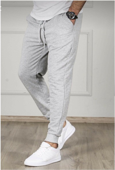 Molly Tekstil Erkek Gri Slim Fit Jogger Eşofman Altı