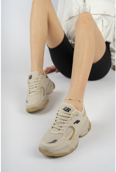 Mcdark Kadın Beyaz Gümüş Yüksek Taban Snekaers