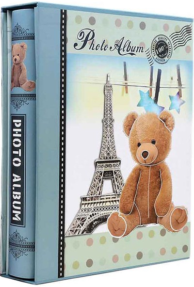 Best Hediye 200'LÜK 10 x 15 cm Kutulu Ayı Figürlü Fotoğraf Albümü