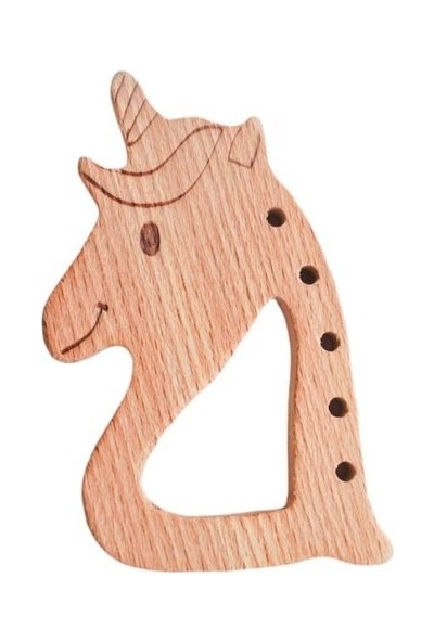 Unicorn Figürlü Delikli Diş Kaşıyıcı Halka Unicorn Figürlü Delikli Diş Kaşıyıcı Halka