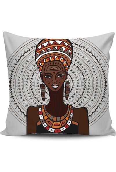 Belnido Afrika Motifli Dekoratif Kırlent Kılıfı Seti KRY1003