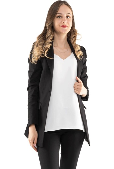 Ayhan Kadın Erkek Yaka Cep Kapaklı Tek Düğme Ceket 90544