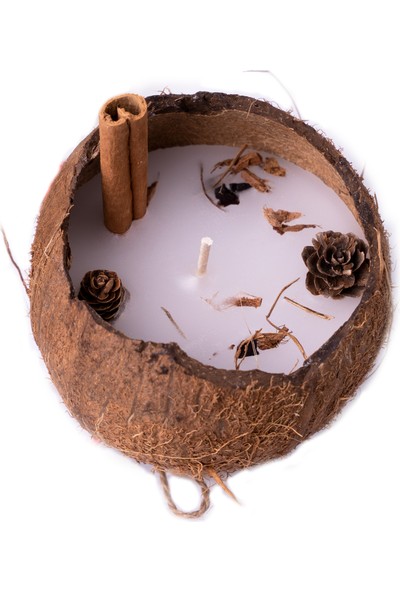 Doğal Hindistan Cevizi Organik Kokulu Dekoratif Mum Doğal Hindistan Cevizi Organik Kokulu Dekoratif Mum