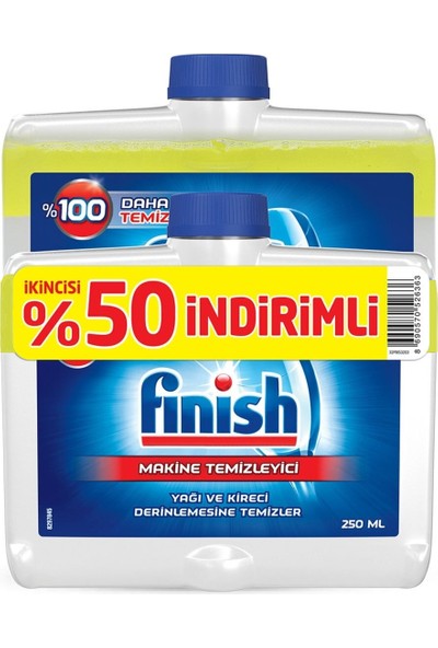 Finish Finish Çift Etkili Limon Makine Temizleyici 2X250 ml Finish Finish Çift Etkili Limon Makine Temizleyici 2X250 ml