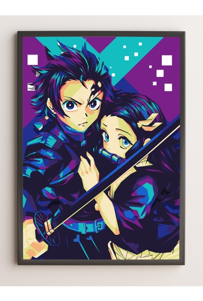 DuoArt Demon Slayer Tanjiro Nezuko Kamado Anime Poster - Yüksek Çözünürlük Hd Duvar Posteri - Çerçevesiz