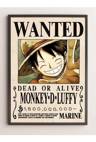 DuoArt Wanted Monkey D Luffy One Piece Anime Poster - Yüksek Çözünürlük Hd Duvar Posteri - Çerçevesiz DuoArt Wanted Monkey D Luffy One Piece Anime Poster - Yüksek Çözünürlük Hd Duvar Posteri - Çerçevesiz