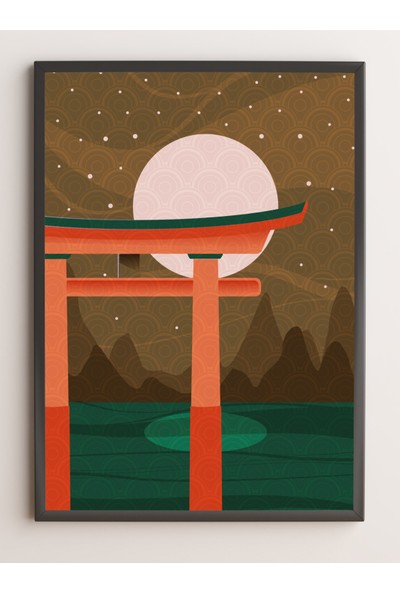 DuoArt Japon Dolunay Poster - Yüksek Çözünürlük Hd Duvar Posteri - Çerçevesiz