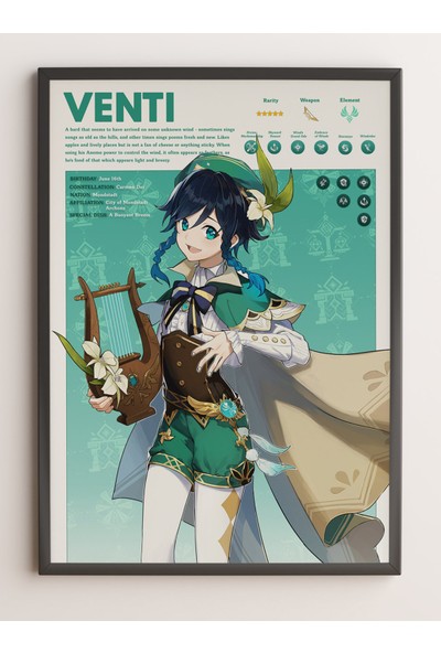 DuoArt Genshin Impact Venti Anime Poster - Yüksek Çözünürlük Hd Duvar Posteri - Çerçevesiz DuoArt Genshin Impact Venti Anime Poster - Yüksek Çözünürlük Hd Duvar Posteri - Çerçevesiz