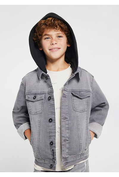 Mayoral Erkek Çocuk Kapişonle Denim Çeket 6406