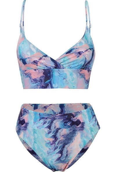 Muchbetter 2 Parça Fırfırlı Volanlı Tankini Mayo Dantelli Mayo Mayo (Yurt Dışından)